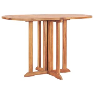 vidaxl teak wood folding butterfly patio dining table 47.2" by 27.6" by 29.5" - versatile indoor/outdoor furniture, weather resistant, seats four