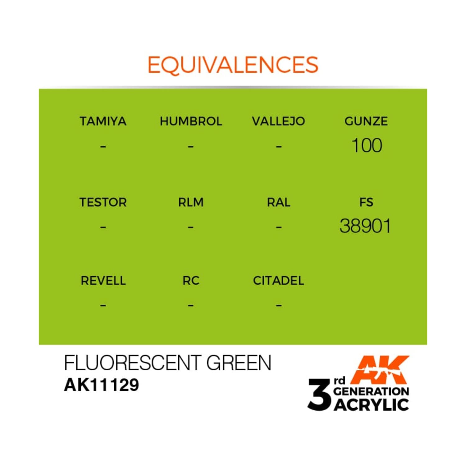 AK Interactive 3rd Gen Acrylic Fluorescent Green 17ml