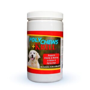 polychews bimeda advanced formula with krill and beta glucans, soft chews for joint support and overall health, 120ct