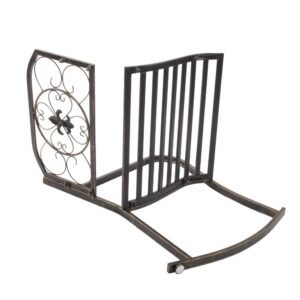 EBLSE Elegant Wrought Iron Porch Rocking Chair Outdoor Garden Single Iron Art Vintage Rocking Chairs (Black)