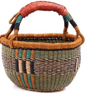 Bolga African Bolga Ghana Basket Fair Trade Ghana Baskets toys Egg baskets Orange (Mini : 7"-9")