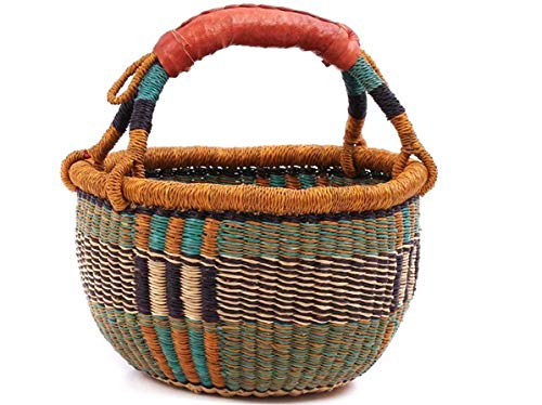 Bolga African Bolga Ghana Basket Fair Trade Ghana Baskets toys Egg baskets Orange (Mini : 7"-9")