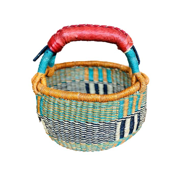 Bolga African Bolga Ghana Basket Fair Trade Ghana Baskets toys Egg baskets Orange (Mini : 7"-9")