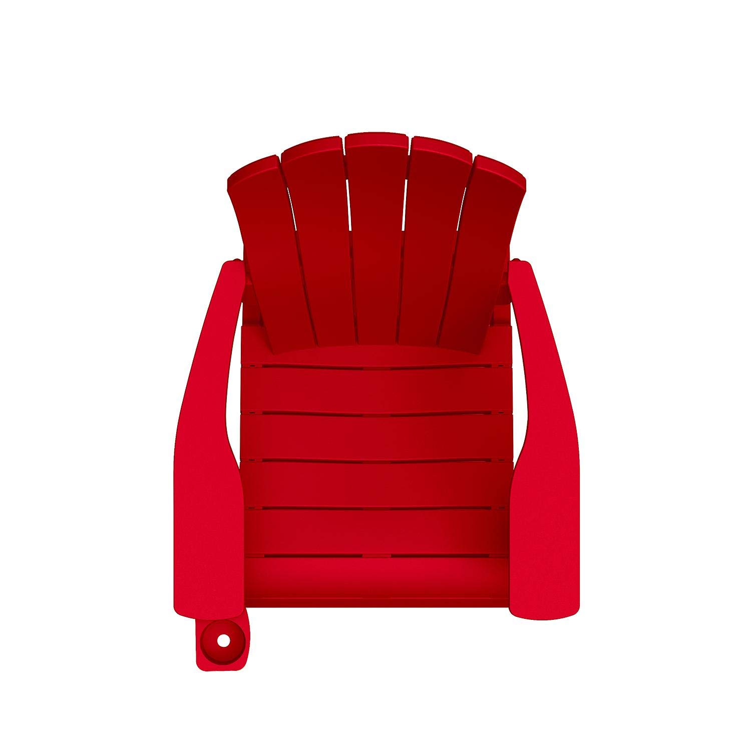 Keter Outdoor Patio Garden Deck Furniture Resin Adirondack Chair with Built-in Cup Holder (Red)