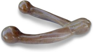 pet qwerks wishbone barkbone - nylon chew toy for aggressive chewers - bacon flavor - 8.25"