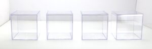 clear plastic box cube - 4" square x 4" tall - 4 pieces per pack (4)