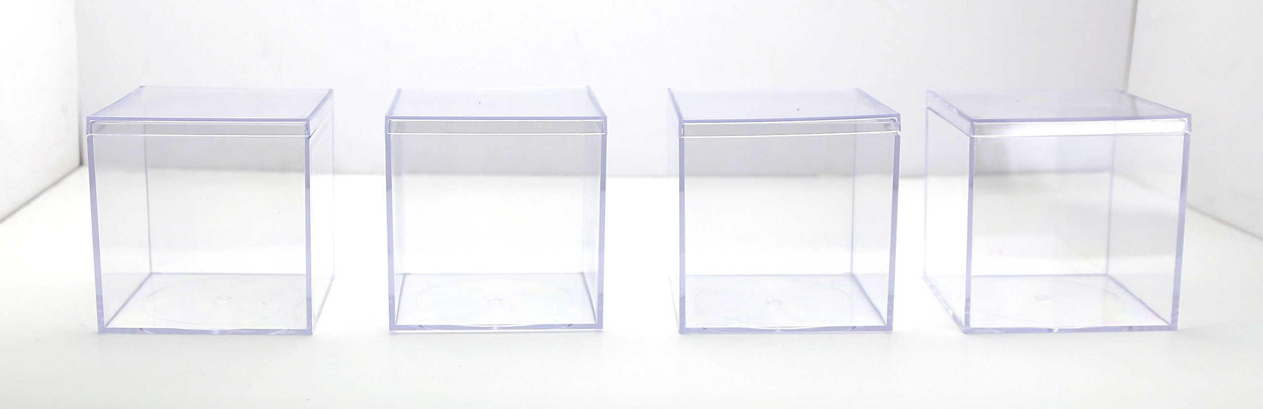 Clear Plastic Box Cube - 4" Square X 4" Tall - 4 Pieces Per Pack (4)