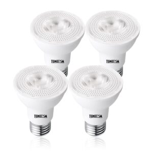 tumupsm led par20 light bulbs dimmable 3000k warm white, 7w 600lm e26 flood bulb, 50w 60w halogen equivalent, 40 degree track recessed led bulb, 4 pack