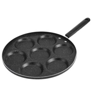 yosoo123 frying pan, 7 holes frying pan non stick fried eggs cooking pan burger household kitchen cookware for pancakes burgers quesadillas eggs breakfast