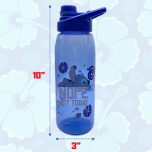 Silver Buffalo Disney Lilo and Stitch Nope Not Today Lazy Water Bottle With Screw-On Lid, 28 Ounces