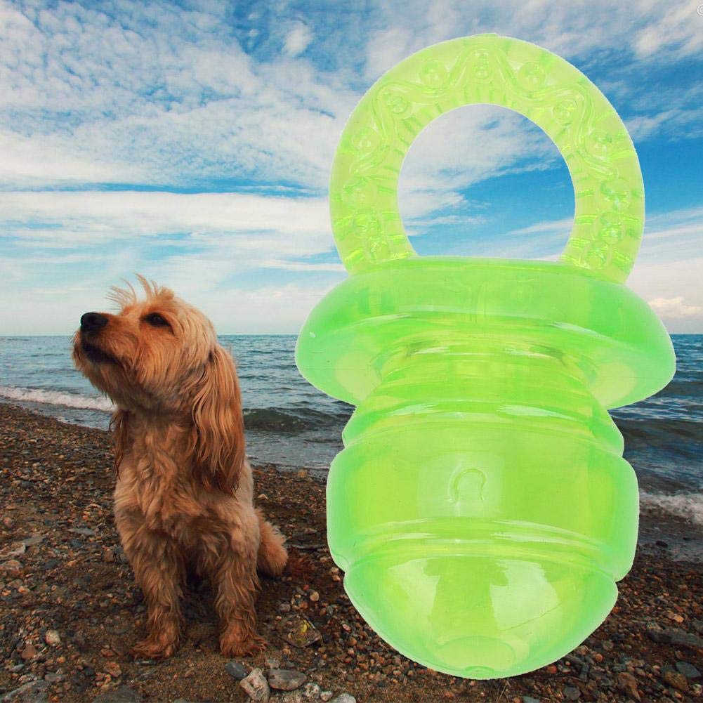 5PCS Pet Dog Chewing Toy, Pacifier Shaped Pet Dogs Teether Teething Sounding Interactive Chew Toy(Green)