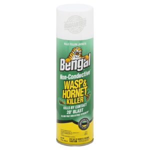 bengal non-conductive wasp and hornet killer – long range outdoor insecticide spray kills yellow jackets on contact, 15 oz