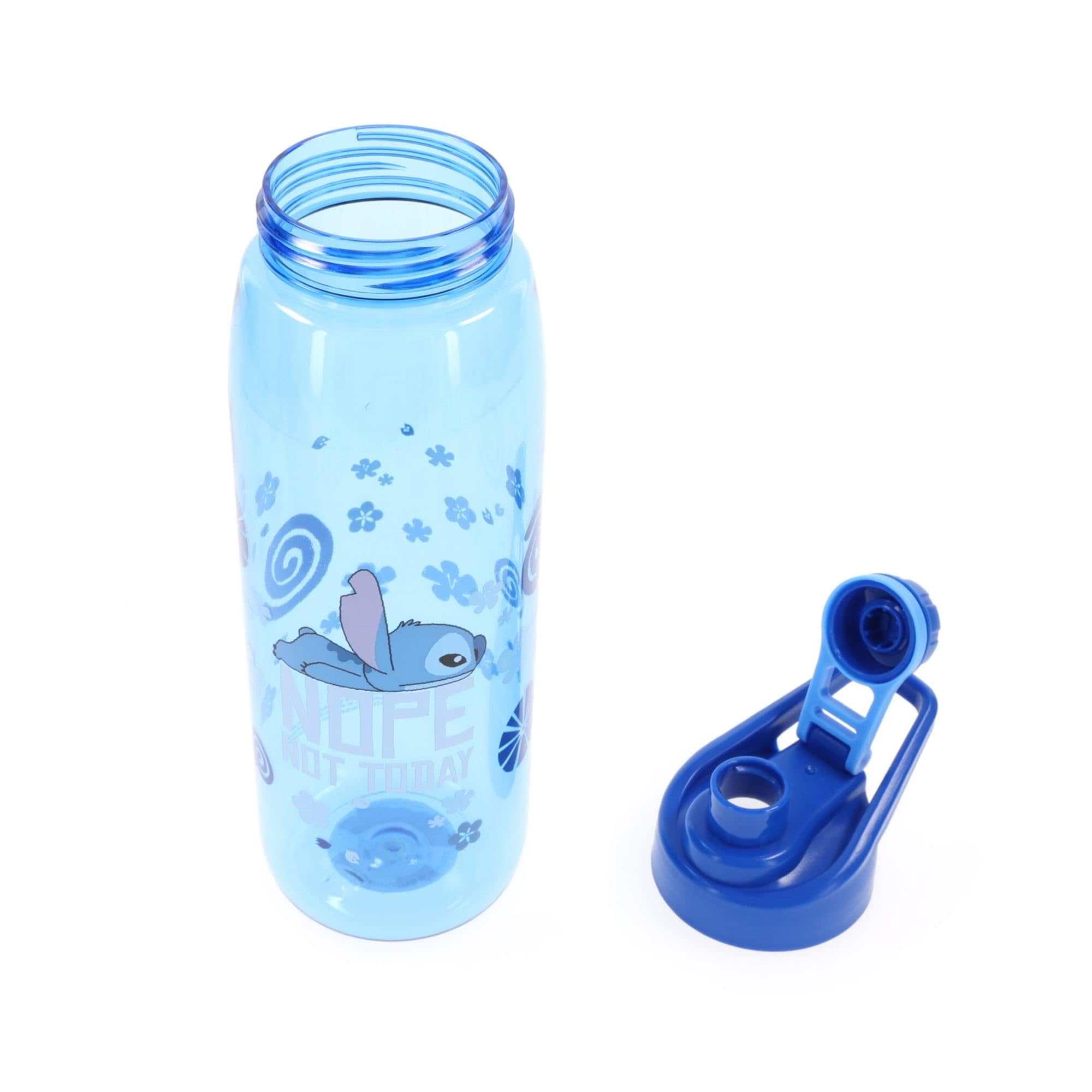 Silver Buffalo Disney Lilo and Stitch Nope Not Today Lazy Water Bottle With Screw-On Lid, 28 Ounces