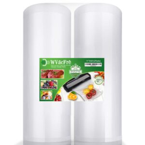 wvacfre 2pack 8x50 vacuum sealer freezer storage machine bags rolls for food saver