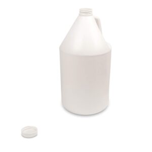 Empty HDPE Bottle, Jug Style, 1 gal, Plastic with Lid (White)