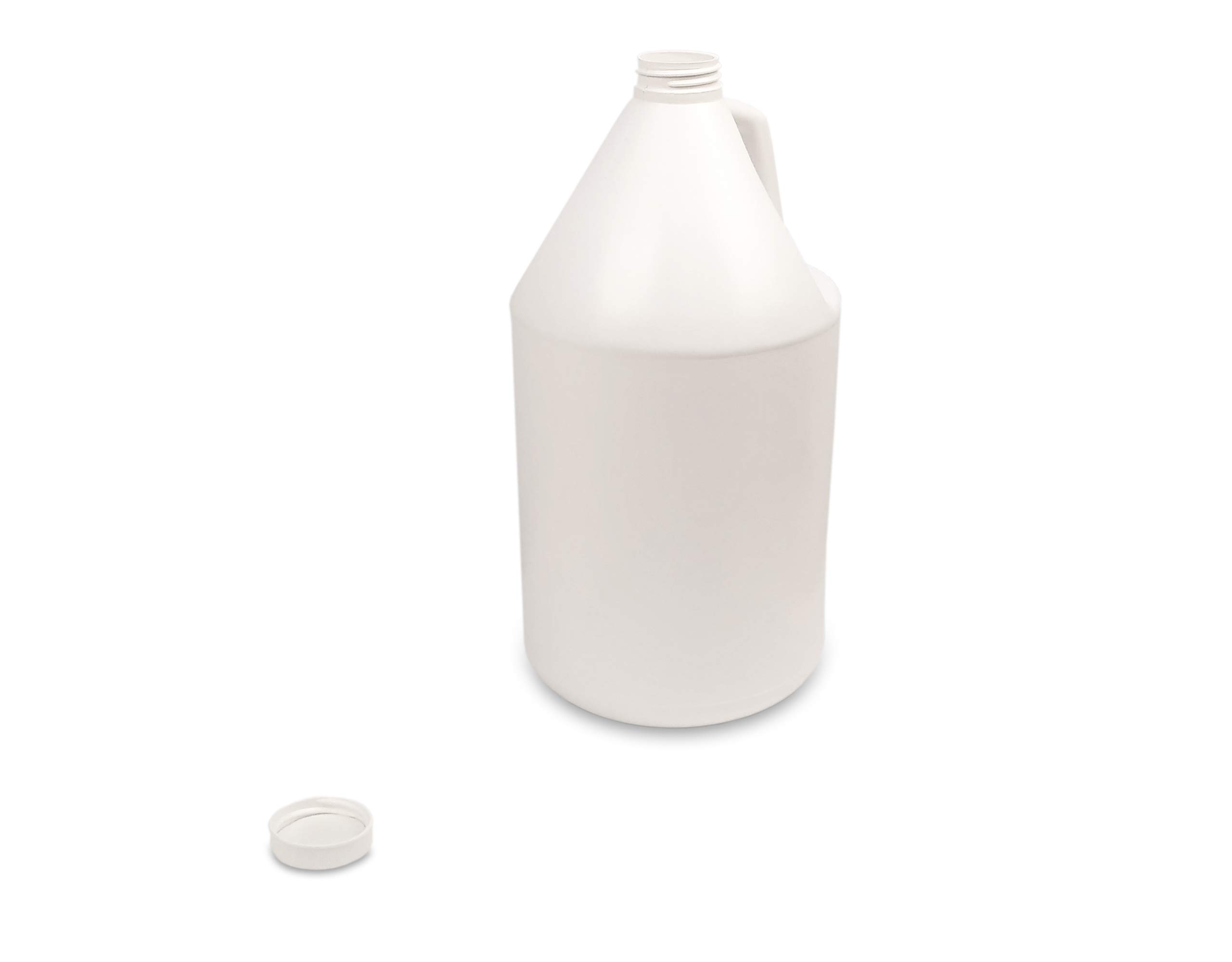 Empty HDPE Bottle, Jug Style, 1 gal, Plastic with Lid (White)