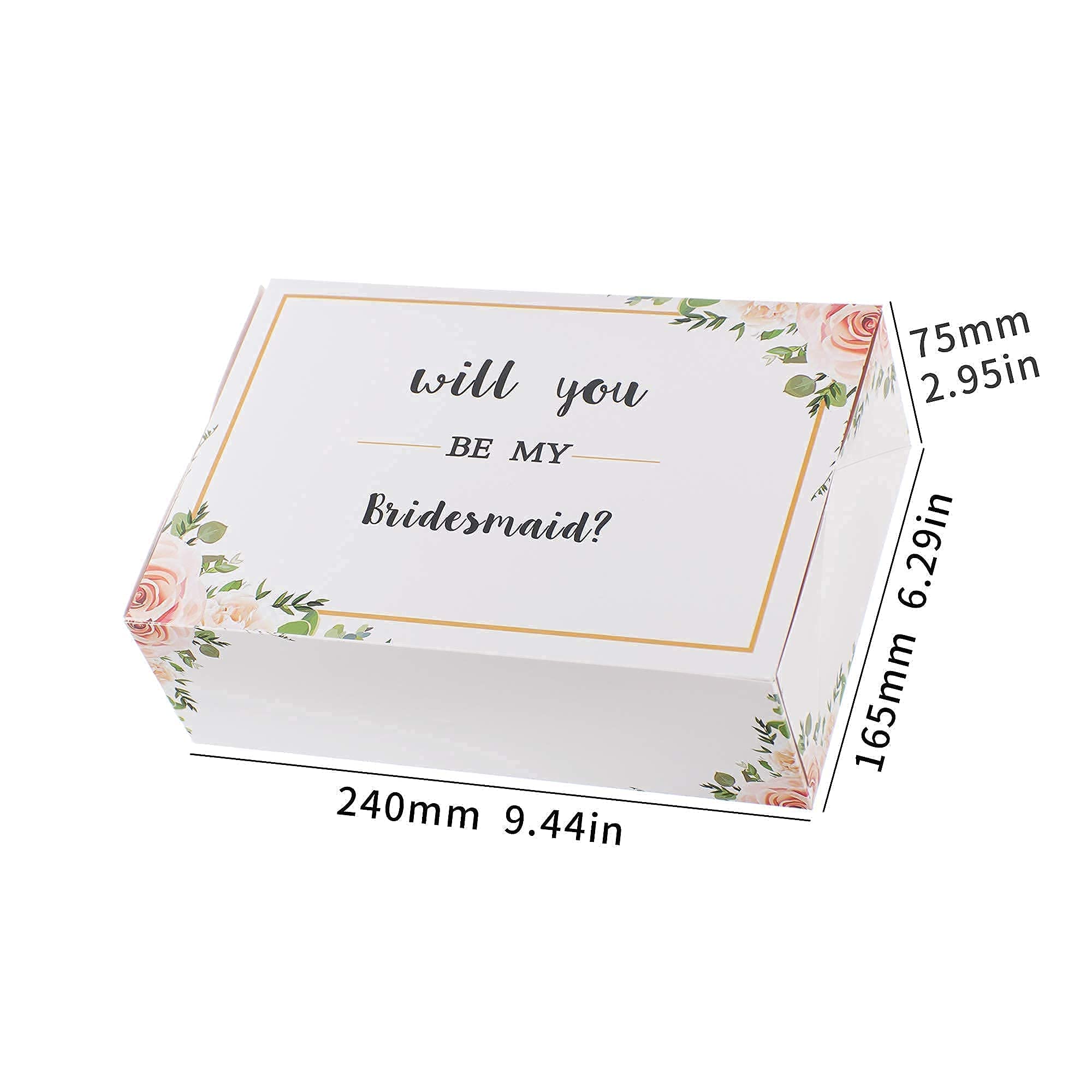 Bridesmaid Proposal Box Set of 6, 1 Maid of Honor Proposal Box and 5 Will You be My Bridesmaid Boxes for Bridesmaid Gifts