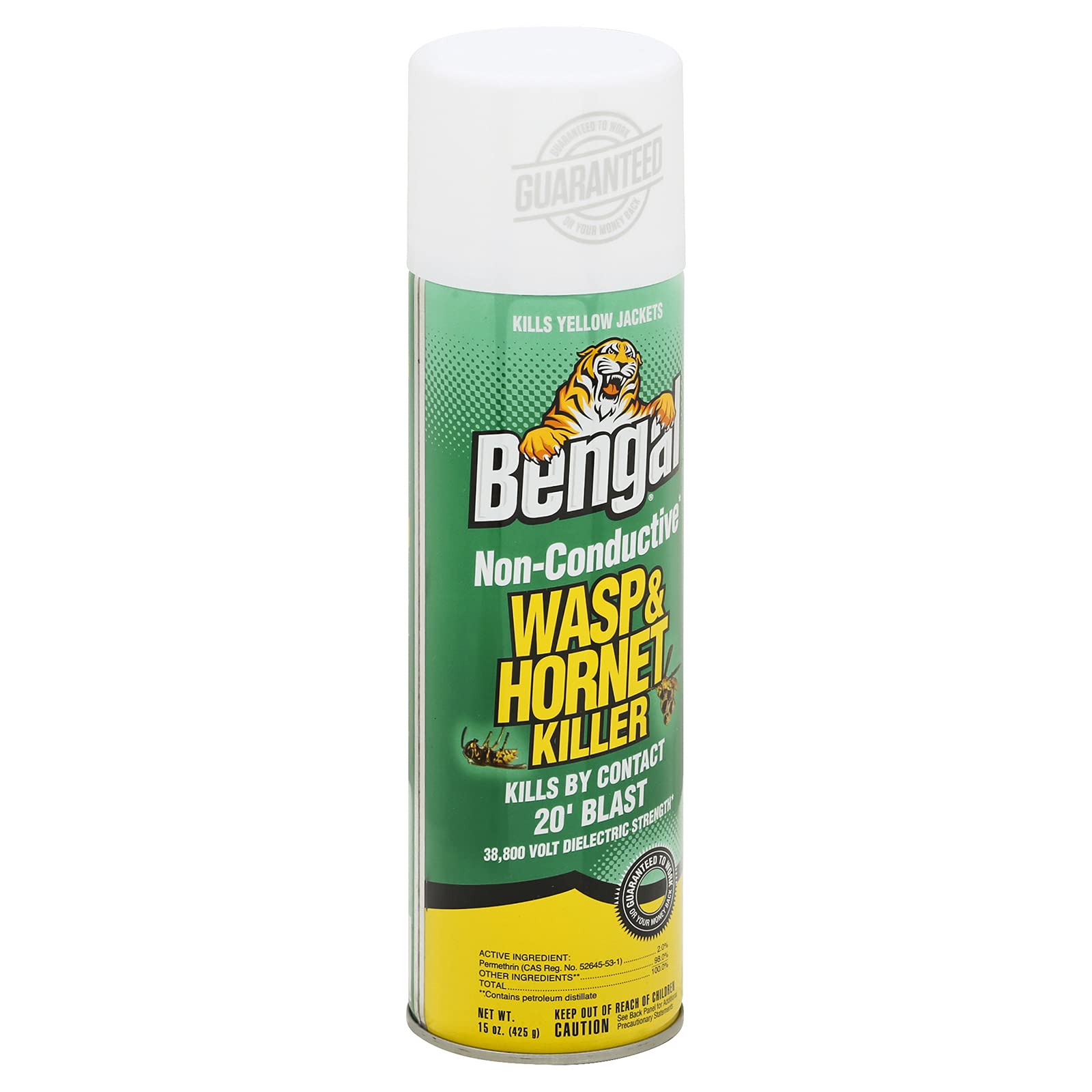 Bengal Non-Conductive Wasp and Hornet Killer – Long Range Outdoor Insecticide Spray Kills Yellow Jackets on Contact, 15 oz