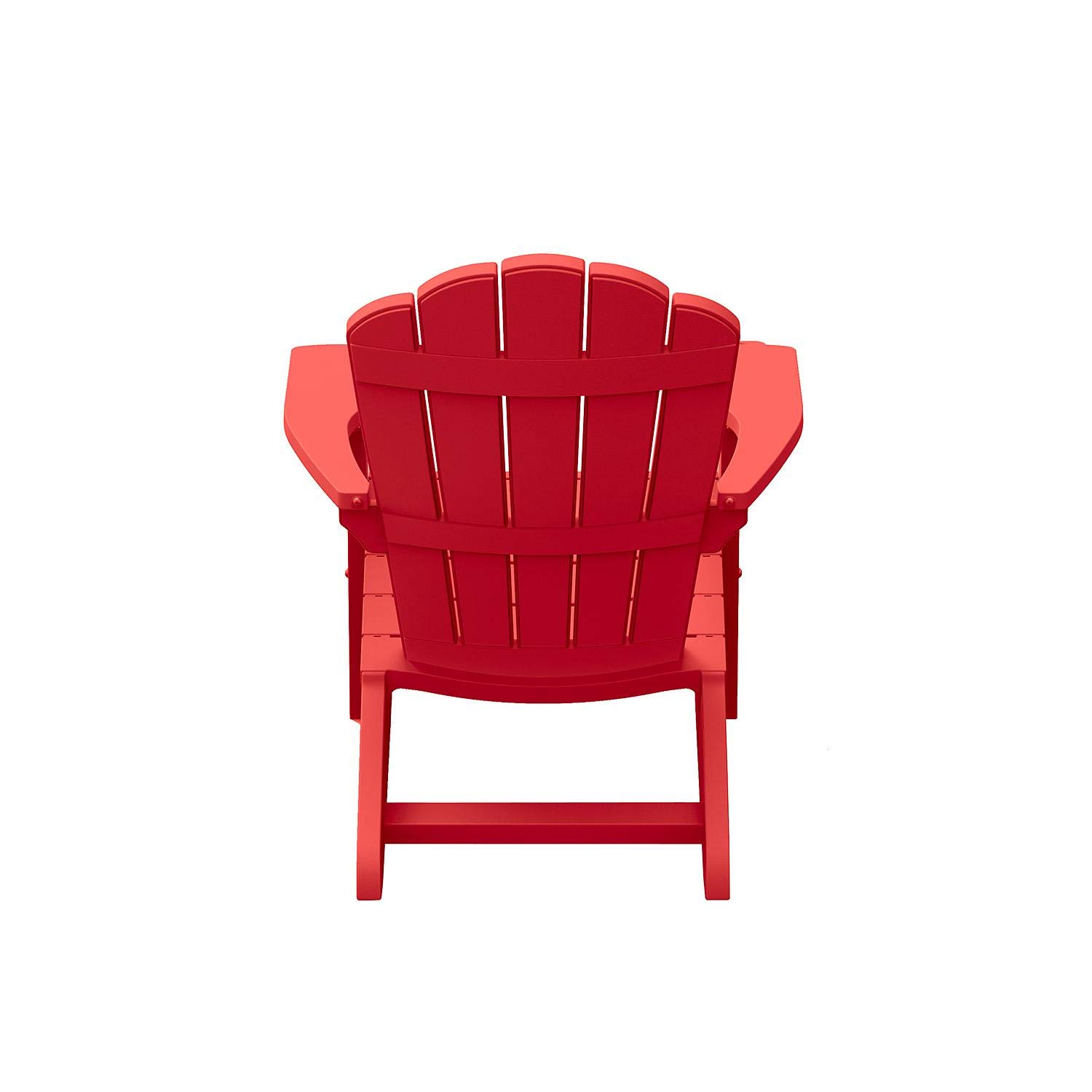 Keter Outdoor Patio Garden Deck Furniture Resin Adirondack Chair with Built-in Cup Holder (Red)