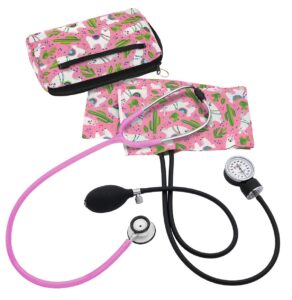 prestige medical adult aneroid sphygmomanometer/clinical lite™ stethoscope kit, llamas pink (model: a121-lpk)