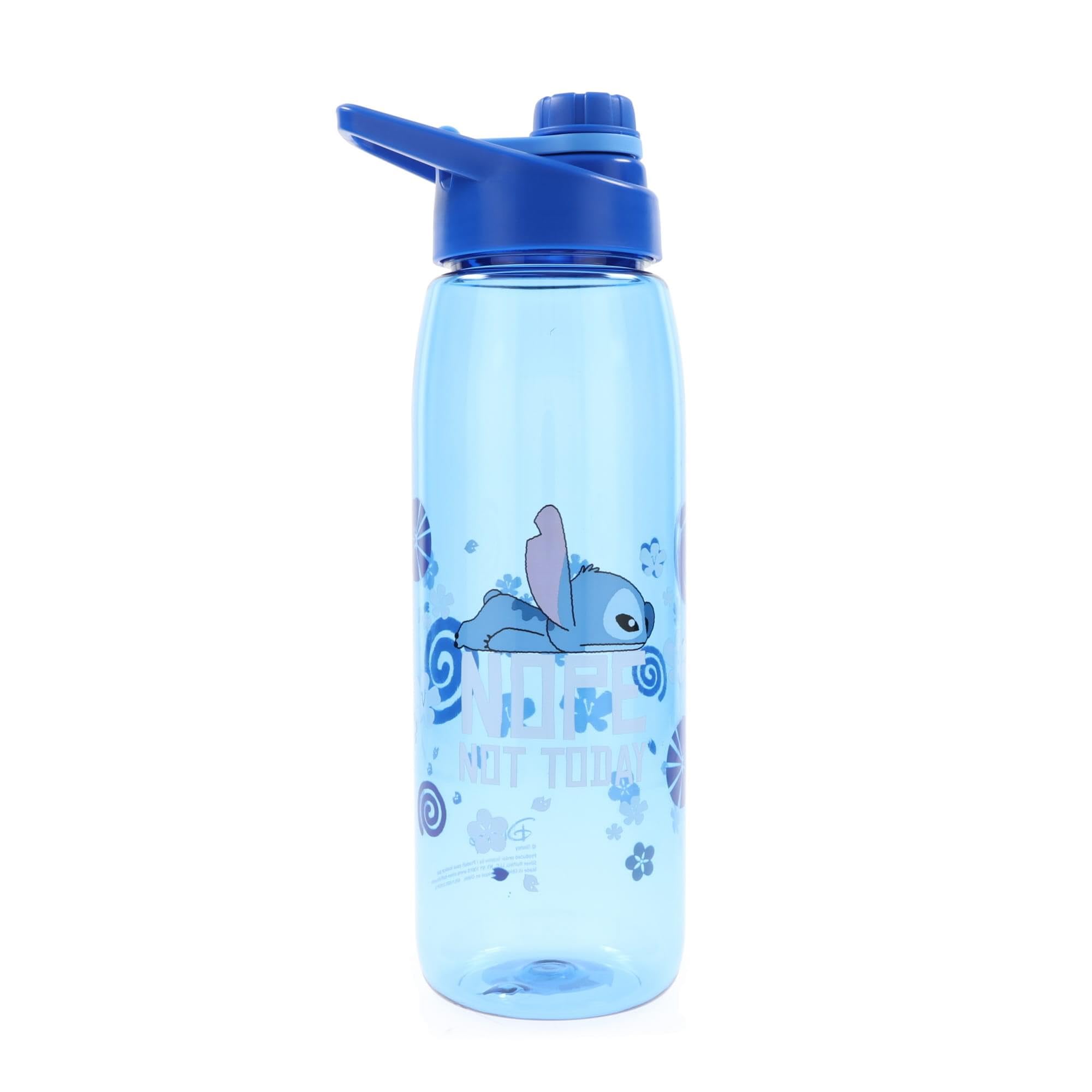 Silver Buffalo Disney Lilo and Stitch Nope Not Today Lazy Water Bottle With Screw-On Lid, 28 Ounces