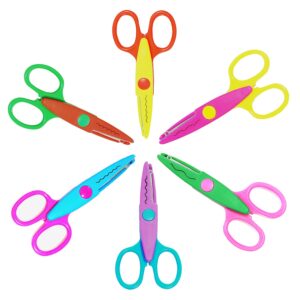 paper edge scissors set of 6 different patterns craft scissors for teachers, scrapbooking, album, kids, arts