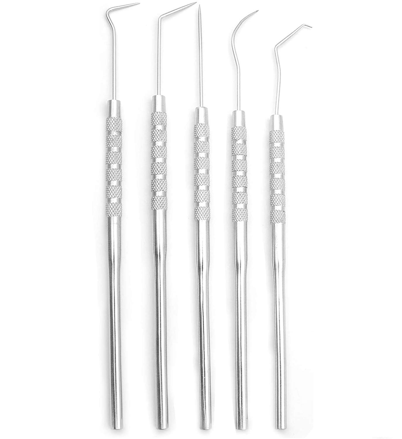 Scientific Labwares 5-Piece Stainless Steel Precision Probe, Pick and Hook Set: Dissection, Clay and Wax Modeling, Sewing, Precision Work and More!