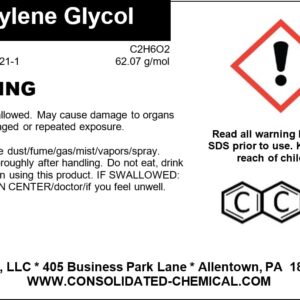 Ethylene Glycol High Purity - New Tamper-Evident Sealed Bottles 500ml (16 fl oz)