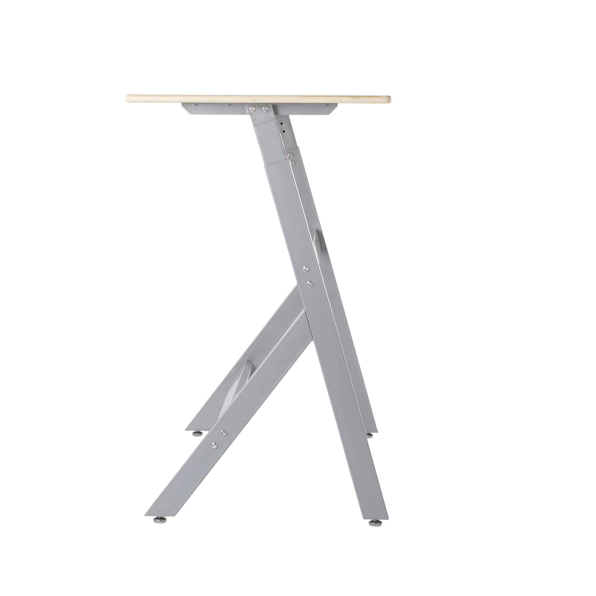 Guidecraft Standing Collaboration Desk for Kids and Adults: Adjustable Height Birch Plywood Table with Metal Legs for Home, Office, Classrooms and More