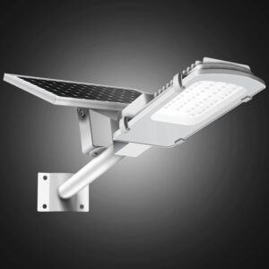 gebosun solar street light, 100w outdoor solar led street lights, work from dusk to dawn, 8600lm, 6000k, ip65 waterproof, wall-mounted & pole-mounted for pathway, driveway, swimming pool, garden