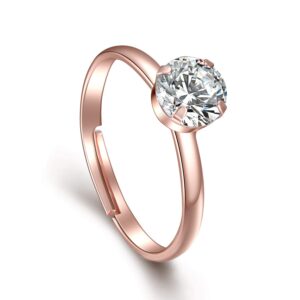 topoox 40 pack rose gold diamond engagement rings for bridal shower party game wedding table decorations