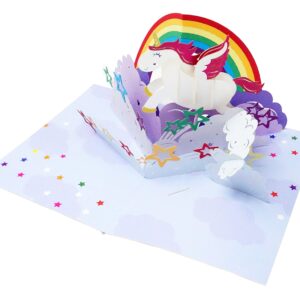 Be A Unicorn - 3D Pop Up Greeting Card For All Occasions - Love, Birthday, Christmas, Goodluck, Congrats, Get Well - Message Note for Personalized - Amazing, Happy Gift - Thick Envelope, Fold Flat