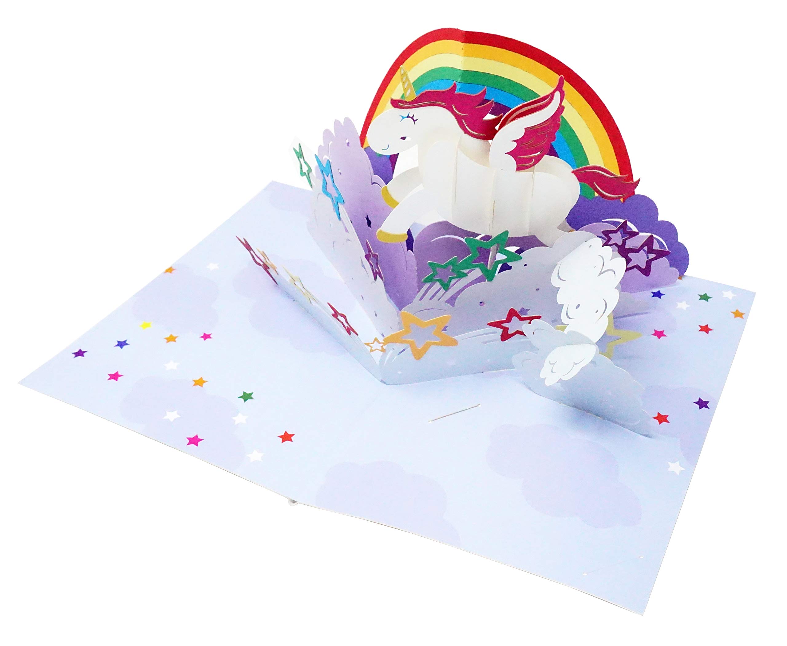 Be A Unicorn - 3D Pop Up Greeting Card For All Occasions - Love, Birthday, Christmas, Goodluck, Congrats, Get Well - Message Note for Personalized - Amazing, Happy Gift - Thick Envelope, Fold Flat