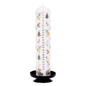 alison gardiner advent candle winter wildlife 4.5 cm x 25.5 cm pillar candle wax pillar 50 hours burn time made in england