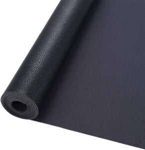 aouxseem 11.8" x 52"(30cm x 132cm) faux leather roll for bows earrings handbag wallet purses sewing craft making handmade synthetic fabric (classic black)