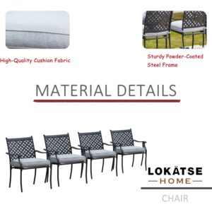 LOKATSE HOME 5-Piece Outdoor Patio Metal Dining Set