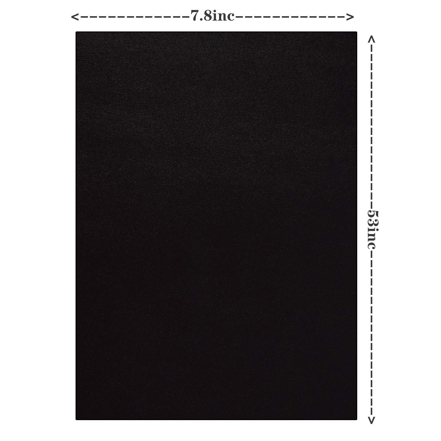 RAMYA Smooth Solid Color Faux Leather Sheets (7.8 "X53") PU Leather is Very Suitable for Making DIY Earrings, Making Crafts, Bows, Sewing (Black)