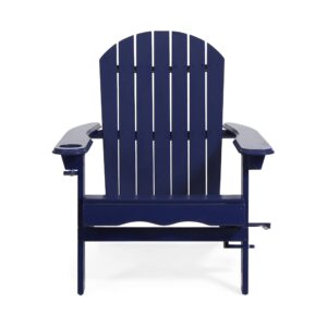 christopher knight home edmund outdoor acacia wood folding adirondack chair, navy blue