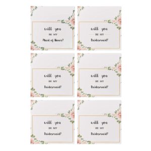 Bridesmaid Proposal Box Set of 6, 1 Maid of Honor Proposal Box and 5 Will You be My Bridesmaid Boxes for Bridesmaid Gifts