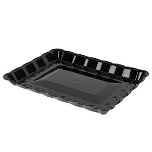 Plasticpro Plastic Serving Trays - Serving Platters Rectangle 9X13 Disposable Party Dish (4, Black)