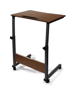 urban lifestyle wood adjustable rolling laptop desk, black