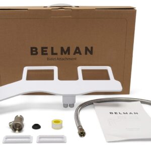 BELMAN Classic Bidet Toilet Attachment - Modern & Slim - Fresh Clean Water Sprayer - Self Cleaning Dual Wash Nozzles - Adjustable Water Pressure - Non-Electric Quick Installation - Black