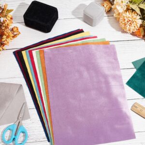 BENECREAT 12Pcs Assorted Double Sided Velvet Soft Fabric 7.8x11.4" Velvet Fabric for Wallet Purses Making and Other DIY Sewing Craft Project