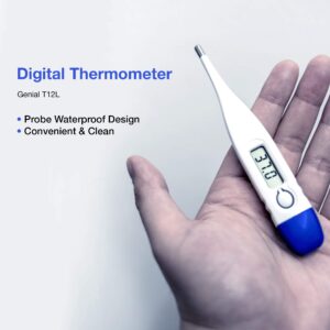 Digital Thermometer for Fever, Quick Reading Waterproof Oral Thermometer with Fever Indicator. Best for Baby Kids and Adults