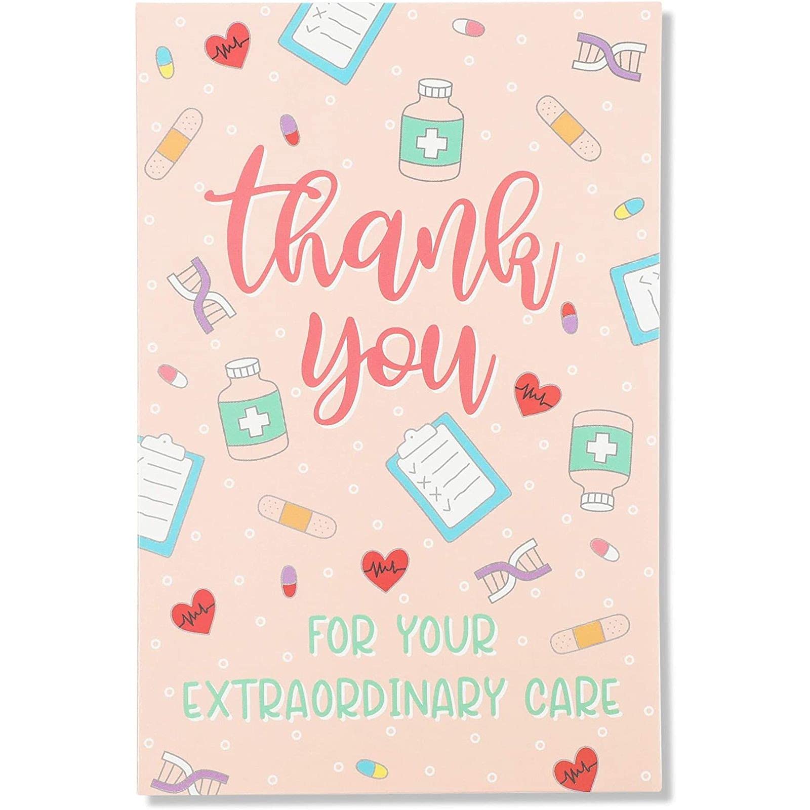 Nurse Appreciation Thank You Cards with Envelopes, 6 Designs (4 x 6 In, 24 Pack)