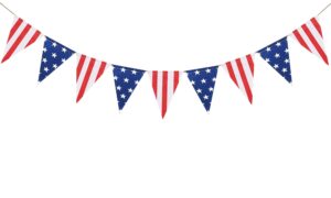 fakteen american stars and stripes flag bunting garland usa triangle banner patriotic party decoration for fourth of july independence memorial day party supplies