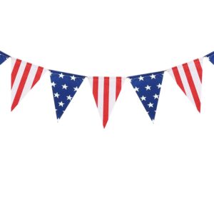 FAKTEEN American Stars and Stripes Flag Bunting Garland USA Triangle Banner Patriotic Party Decoration for Fourth of July Independence Memorial Day Party Supplies