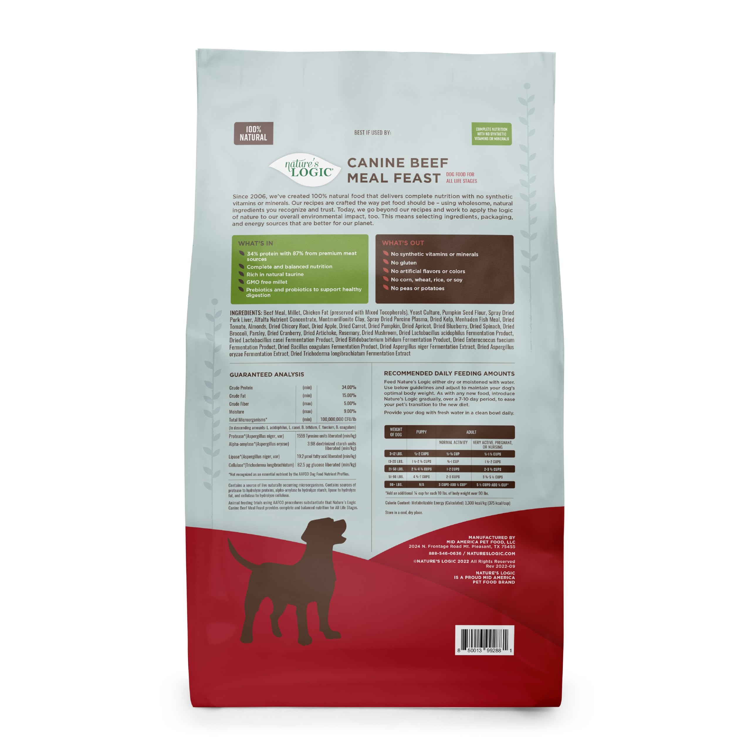 NATURE'S LOGIC Dog Food Canine Meal Feast, Beef