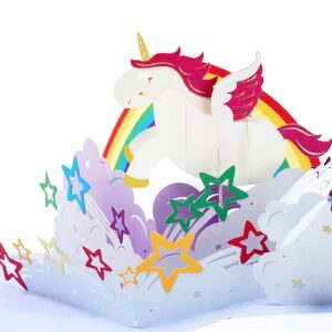 Be A Unicorn - 3D Pop Up Greeting Card For All Occasions - Love, Birthday, Christmas, Goodluck, Congrats, Get Well - Message Note for Personalized - Amazing, Happy Gift - Thick Envelope, Fold Flat