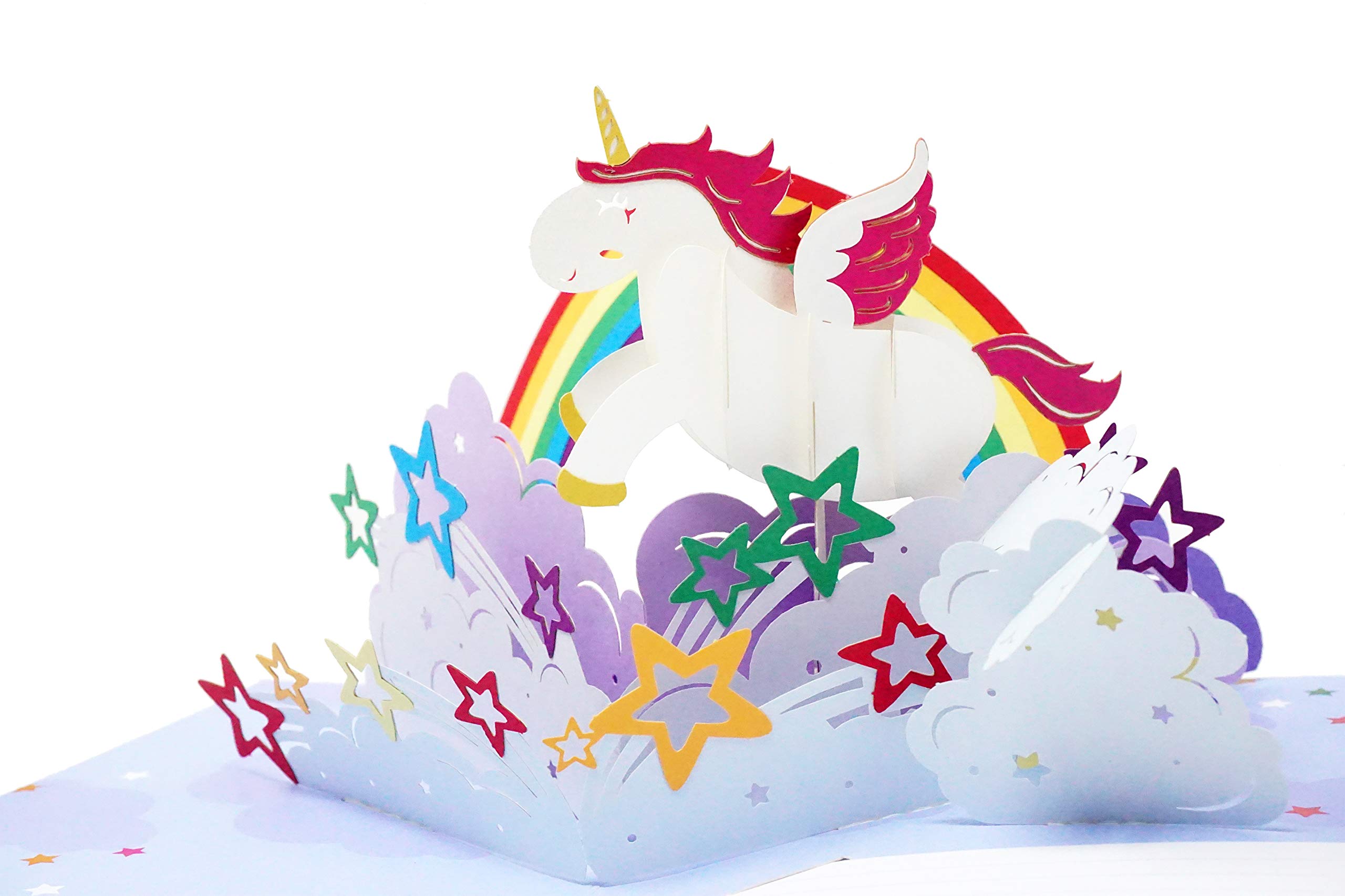 Be A Unicorn - 3D Pop Up Greeting Card For All Occasions - Love, Birthday, Christmas, Goodluck, Congrats, Get Well - Message Note for Personalized - Amazing, Happy Gift - Thick Envelope, Fold Flat